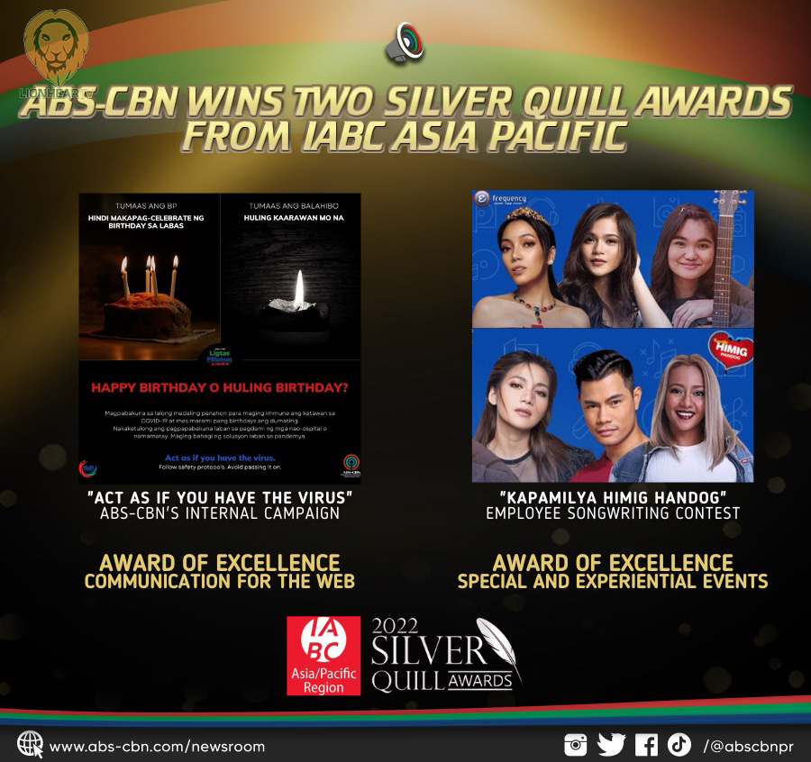 ABS-CBN wins Two Silver Quill Awards from IABC Asia Pacific - LionhearTV