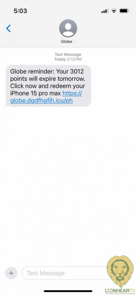 Globe warns vs spoofed messages for Rewards claims - LionhearTV
